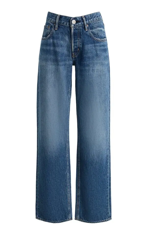 Moussy Vintage Rigid Low-rise Straight-leg Jeans - Medium Wash
