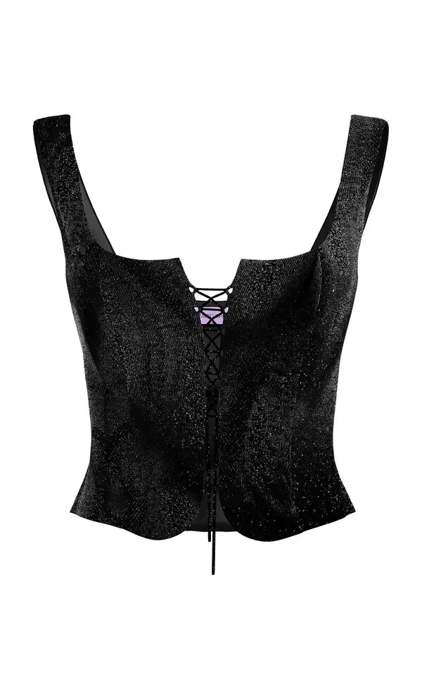 MARGHERITA MACCAPANI Comfy Cotton-blend Jacquard Corset Top