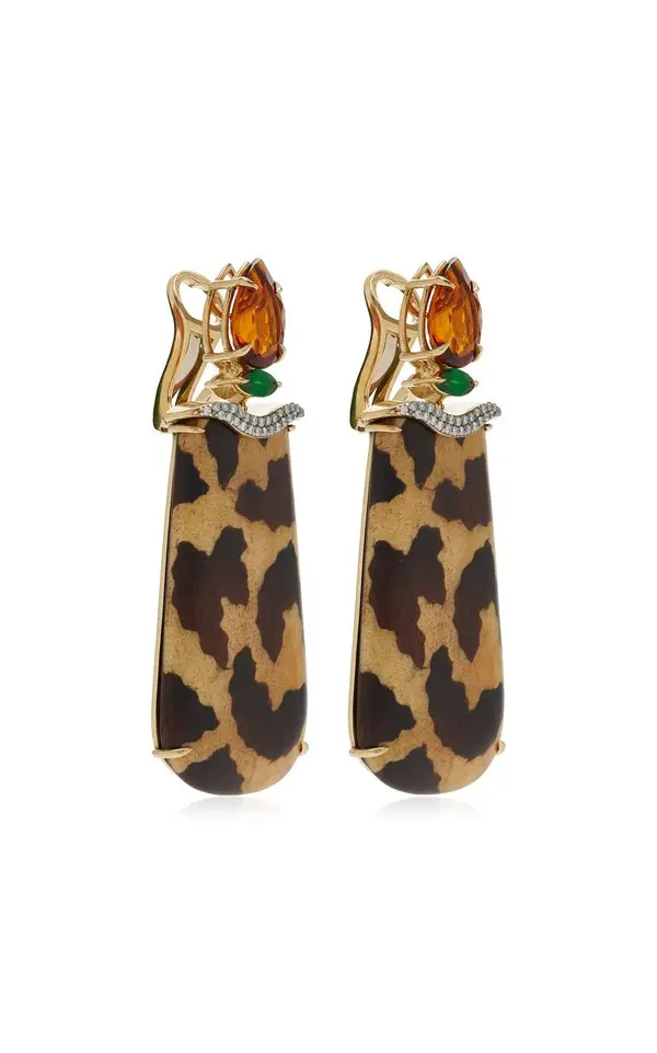 SILVIA FURMANOVICH Marquetry Wood Earrings