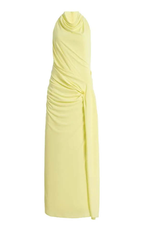 Significant Other Drue Draped Jersey Maxi Dress - Yellow