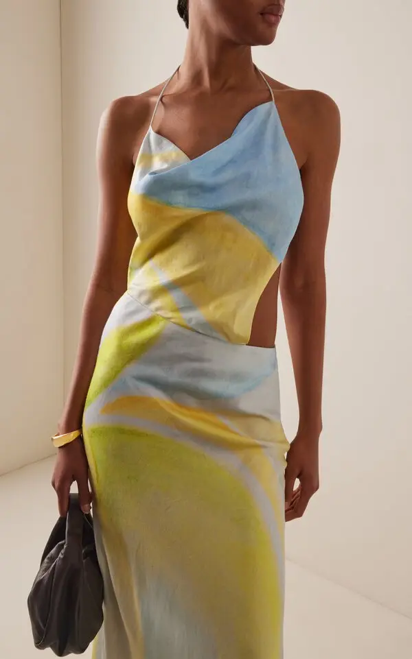 Significant Other Milou Printed Satin Maxi Dress