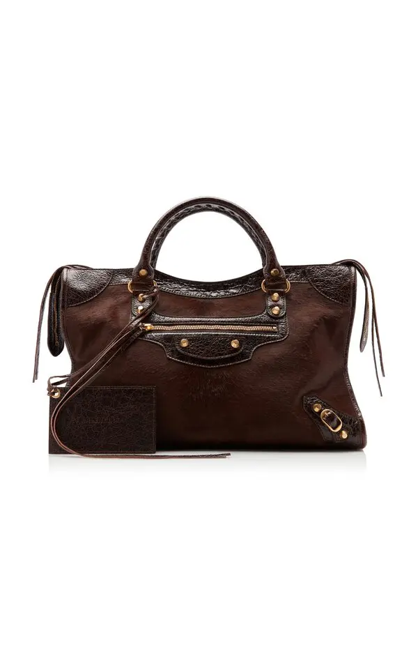 Balenciaga Le City Medium Pony Hair Bag - Brown