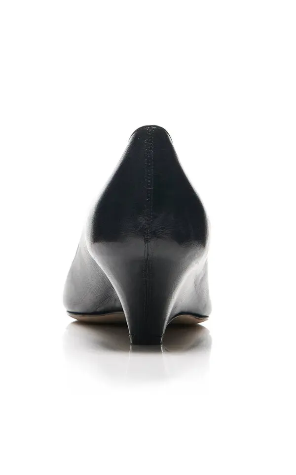 THE ROW Liisa Leather Wedge Pumps - Black