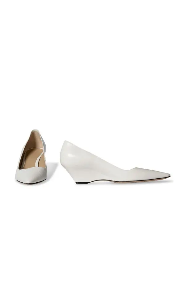 THE ROW Liisa Leather Wedge Pumps