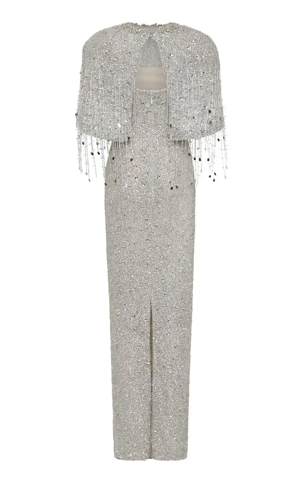Rachel Gilbert Nala Crystal Cape Gown
