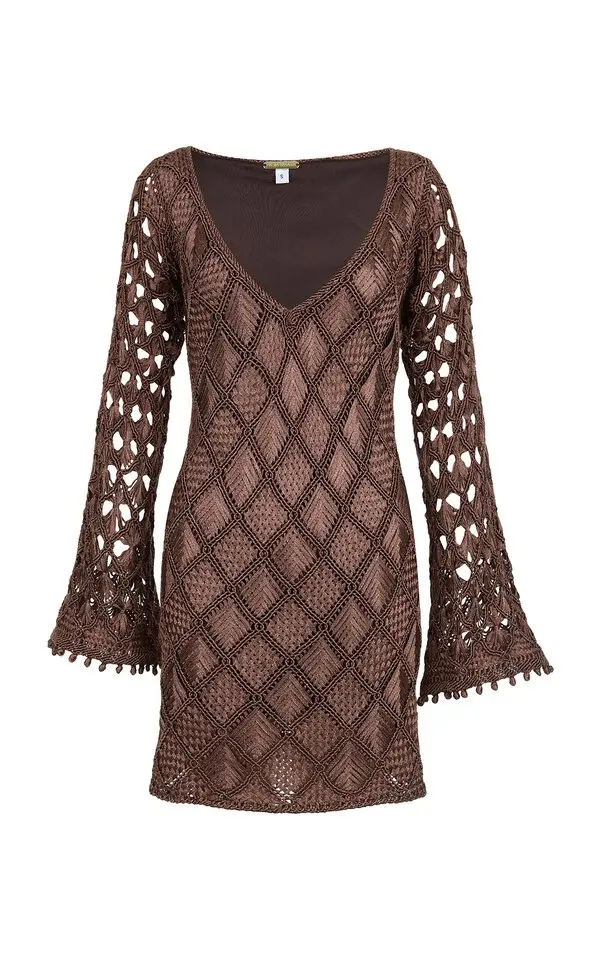 PALMA CANARIA Handwoven Macramé Mini Dress