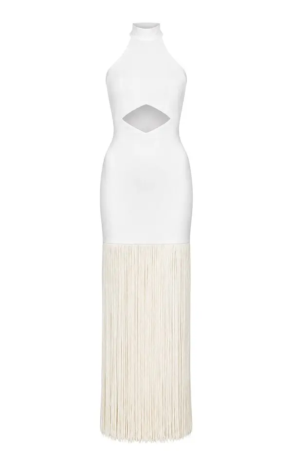ANDRÉS PAJÓN Aire Fringe Maxi Dress - Ivory
