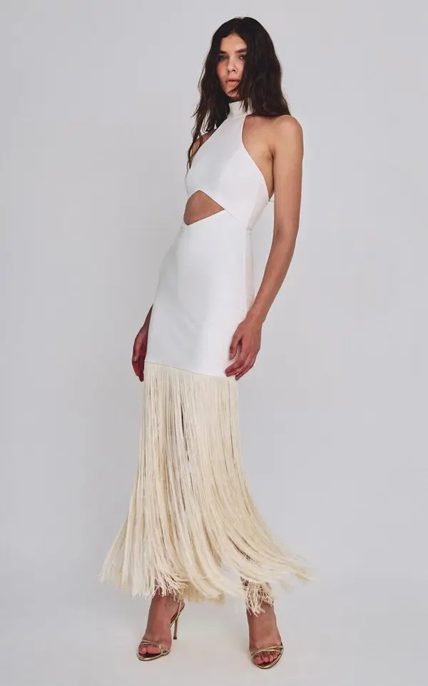 ANDRÉS PAJÓN Aire Fringe Maxi Dress
