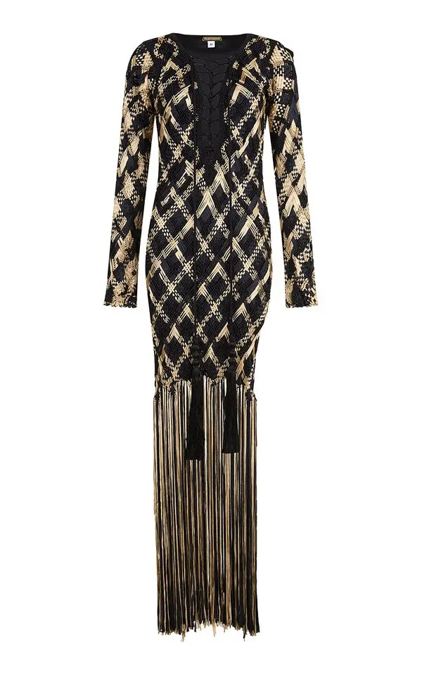 PALMA CANARIA Gretta Handwoven Macramé Maxi Dress