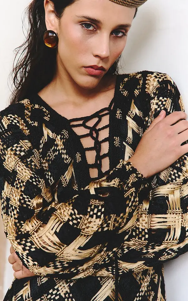 PALMA CANARIA Gretta Handwoven Macramé Maxi Dress