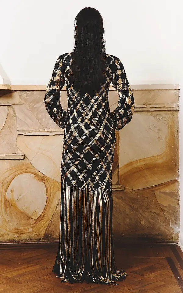 PALMA CANARIA Gretta Handwoven Macramé Maxi Dress
