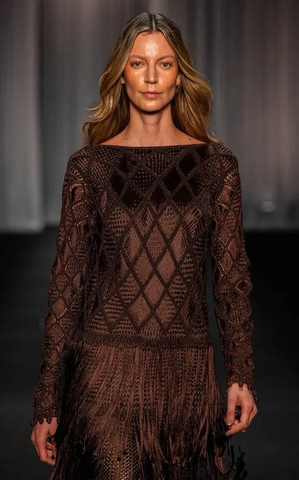 PALMA CANARIA Ahura Handwoven Macramé Fringe Maxi Dress
