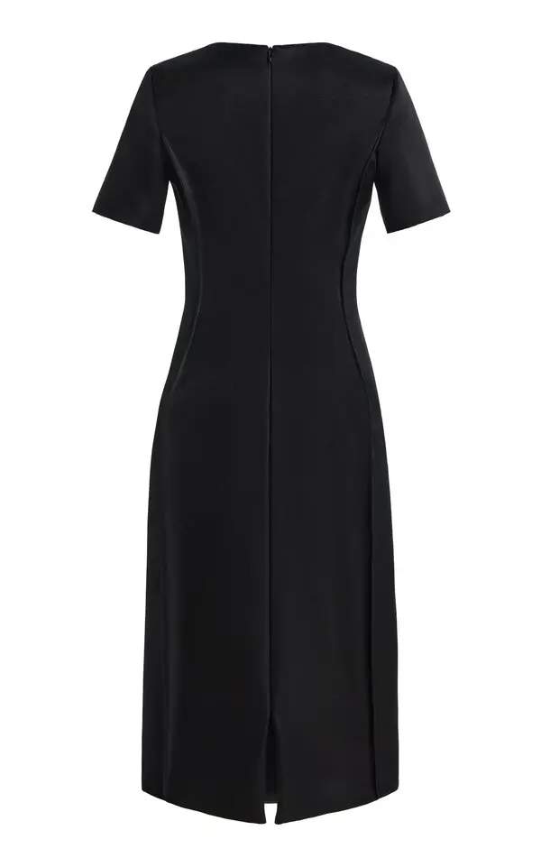 Brandon Maxwell Willis Scoop-neck Wool-silk Midi Dress
