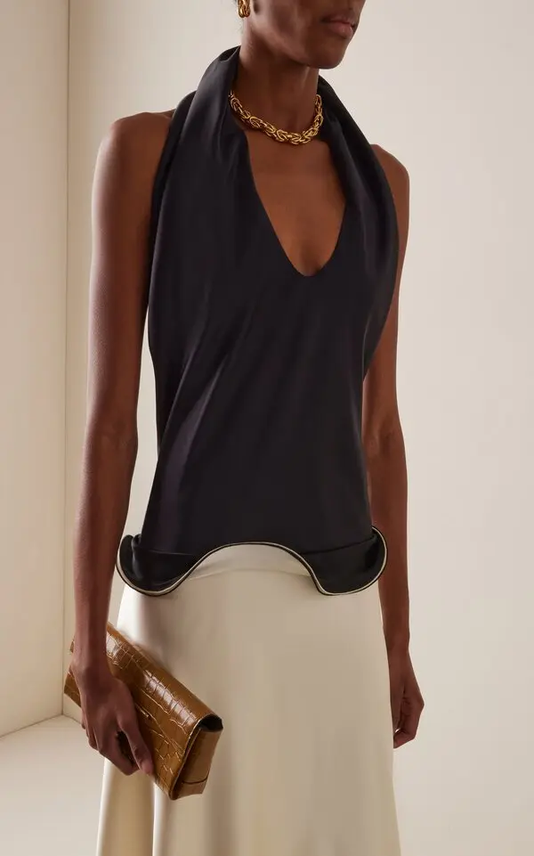 Brandon Maxwell Romy Ruffle Stretch-silk Charmeuse Maxi Dress