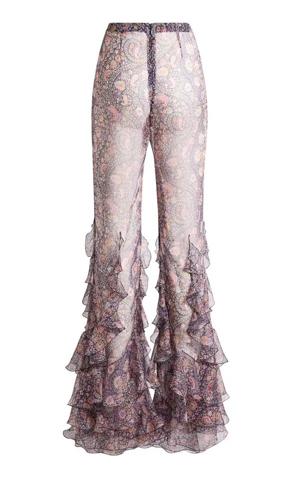 Etro Patterned Silk Flared Pants