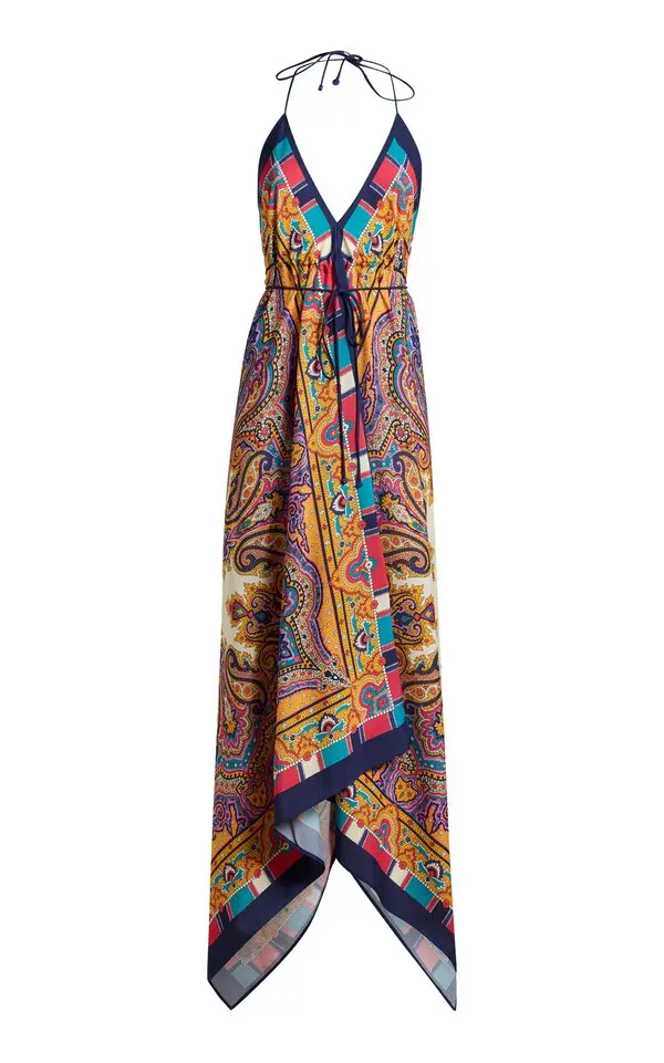 Etro Printed Crepe De Chine Midi Dress - Multi