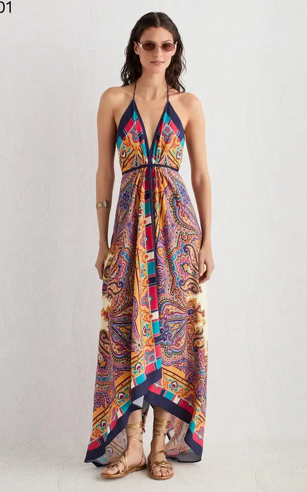 Etro Printed Paisley Maxi Dress - Multi