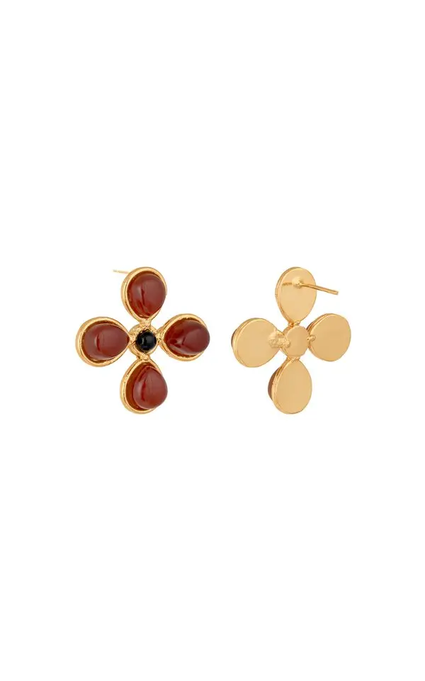 Sylvia Toledano Gold Plated Pansy Earrings