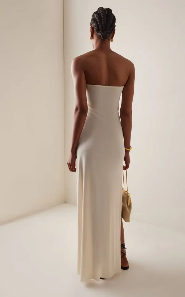 MORE NOIR Alina Ruched Jersey Maxi Dress
