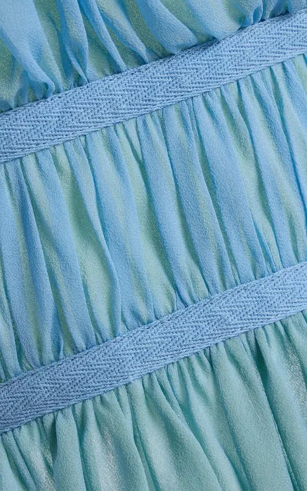 TAE PARK Pleated Wrap Chiffon Top