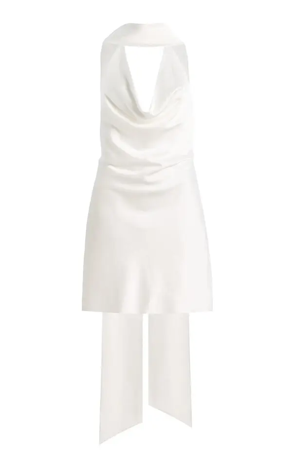 Significant Other Luka Draped Satin Mini Dress - Ivory