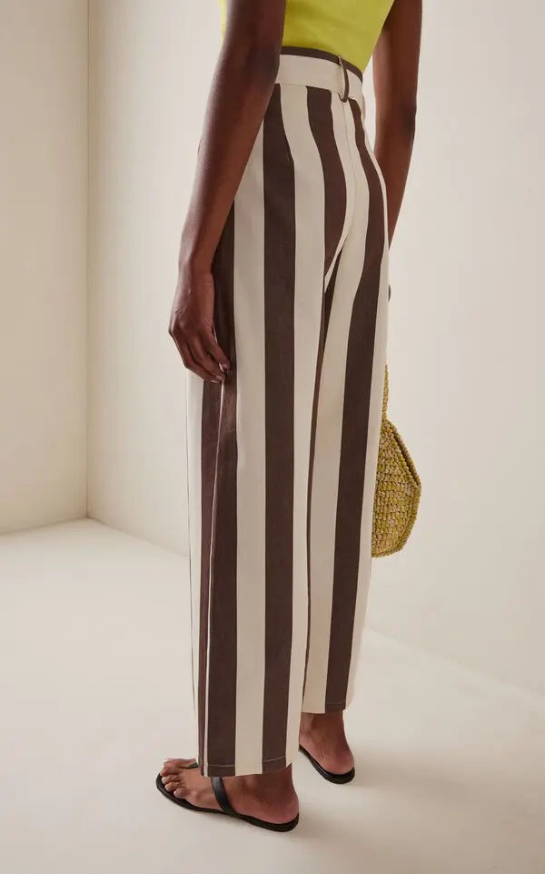 La Veste Exclusive Parasol Cotton Straight-leg Pants - Brown