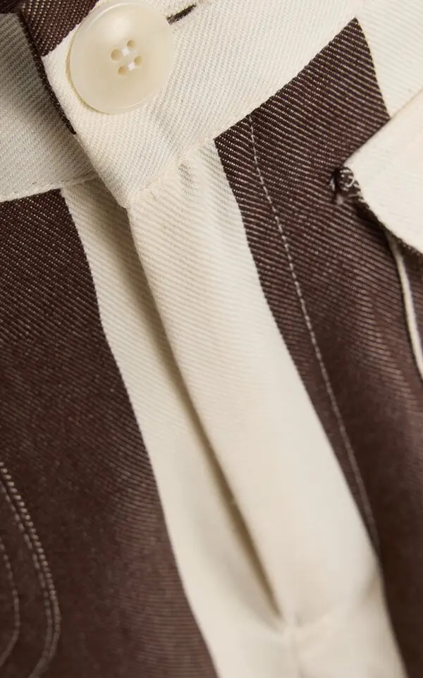 La Veste Exclusive Parasol Cotton Straight-leg Pants - Brown