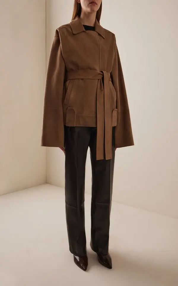 Khaite Alder Belted Suede Jacket