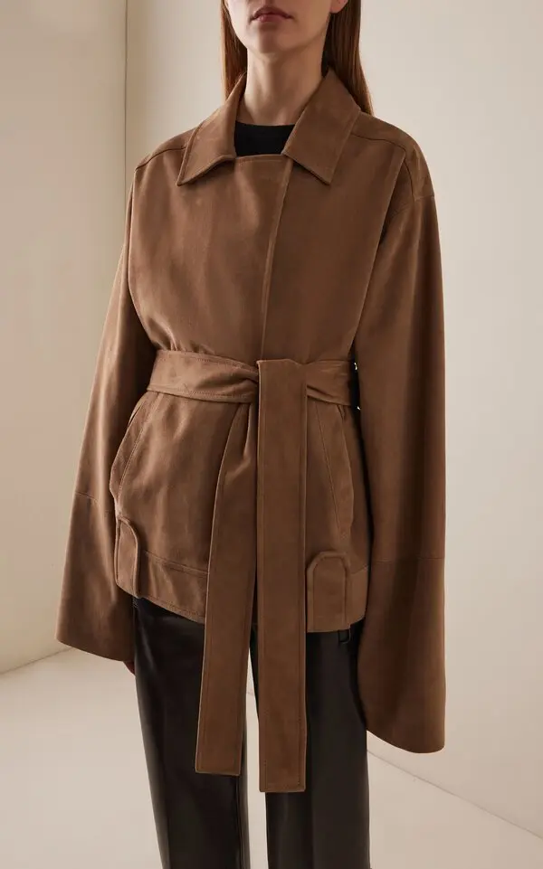 Khaite Alder Belted Suede Jacket