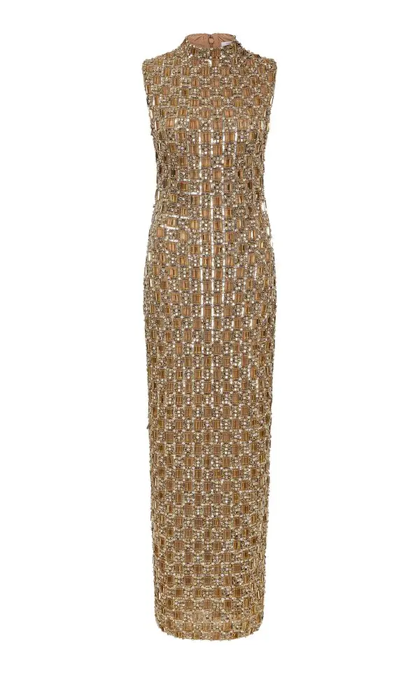 Rachel Gilbert Sinclair Embellished Column Gown