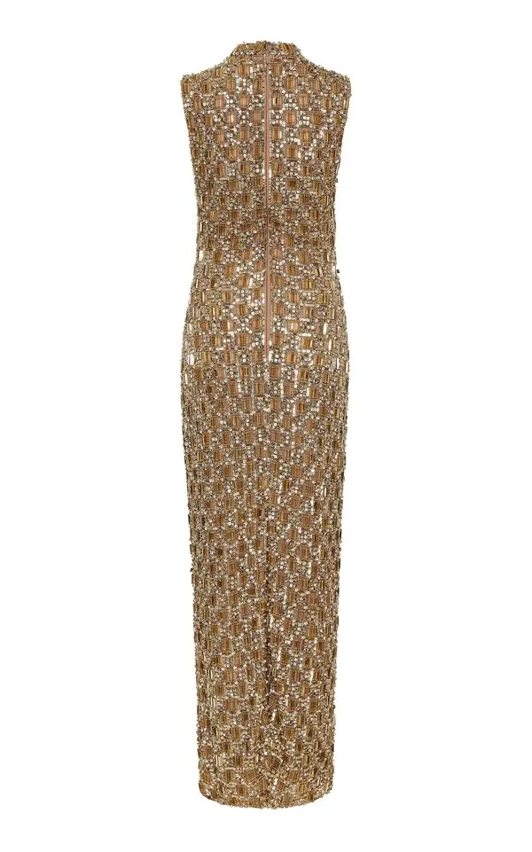 Rachel Gilbert Sinclair Embellished Column Gown