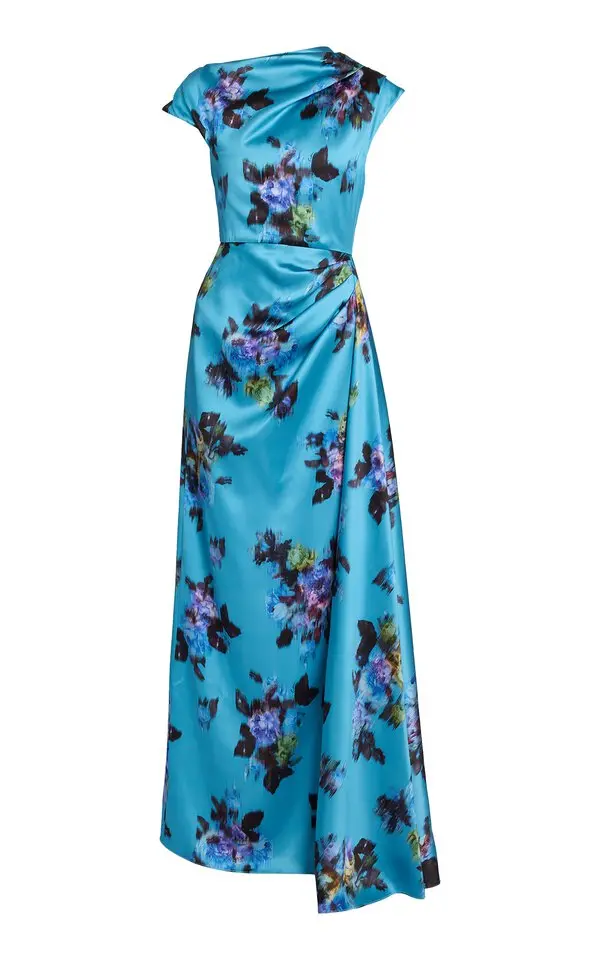 Erdem Asymmetric Floral Duchess Gown