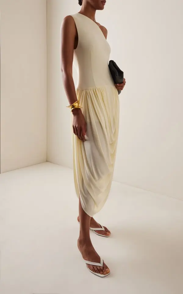 Brandon Maxwell Exlcusive The Mila Draped Jersey Midi Dress
