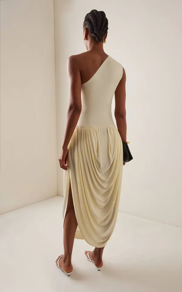 Brandon Maxwell Exlcusive The Mila Draped Jersey Midi Dress