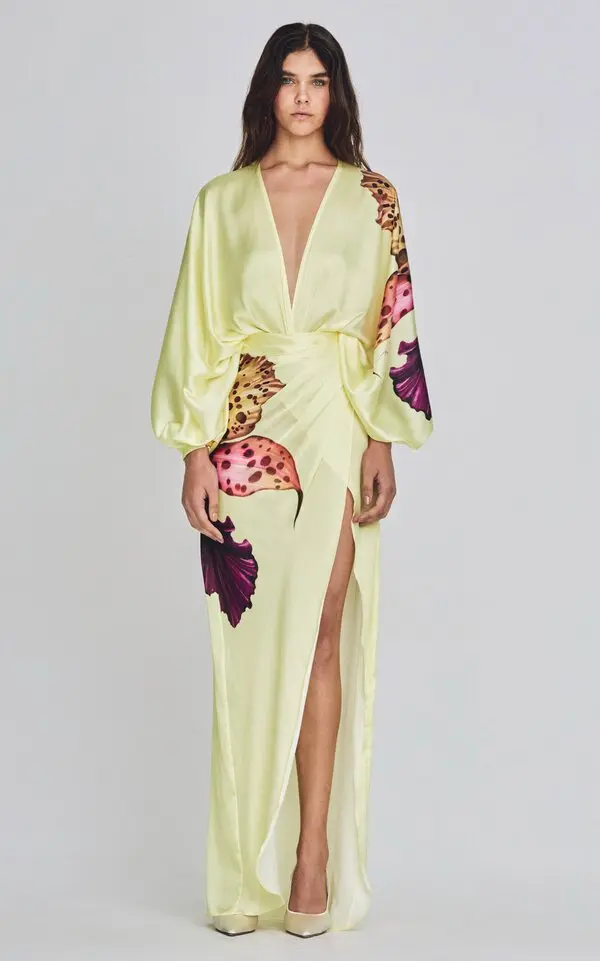 ANDRÉS PAJÓN Copal Printed Satin Top - Yellow