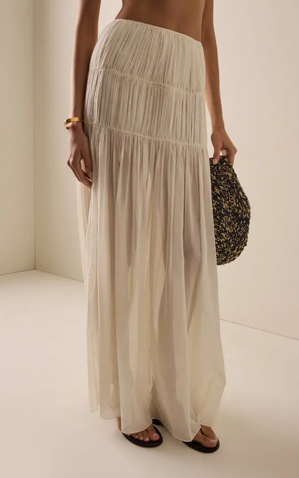 MORE NOIR Dani Cotton-silk Voile Maxi Skirt