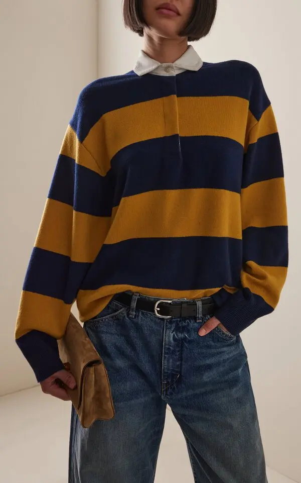 NILI LOTAN Rashida Wool-cashmere Rugby Sweater