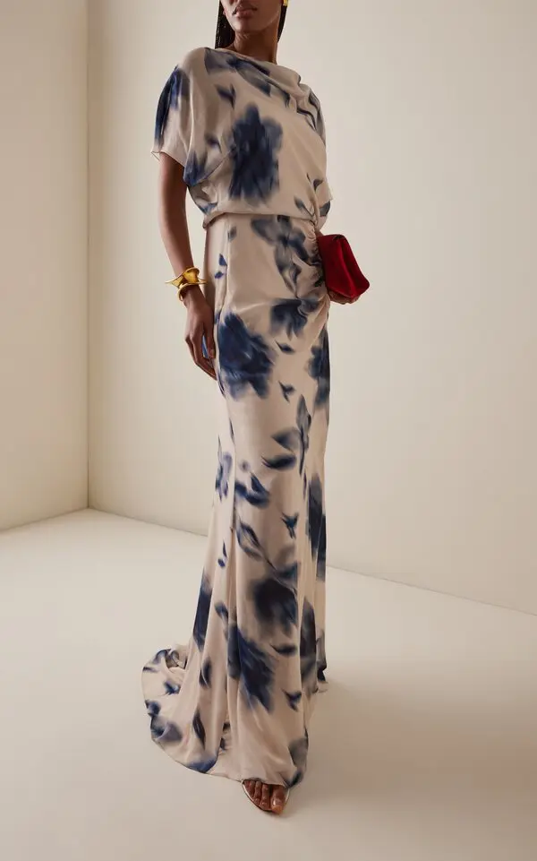 Amsale Floral-print Gauze Dress