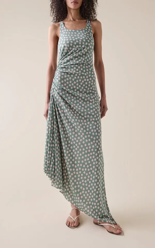 Alaïa Gathered Jersey Maxi Dress