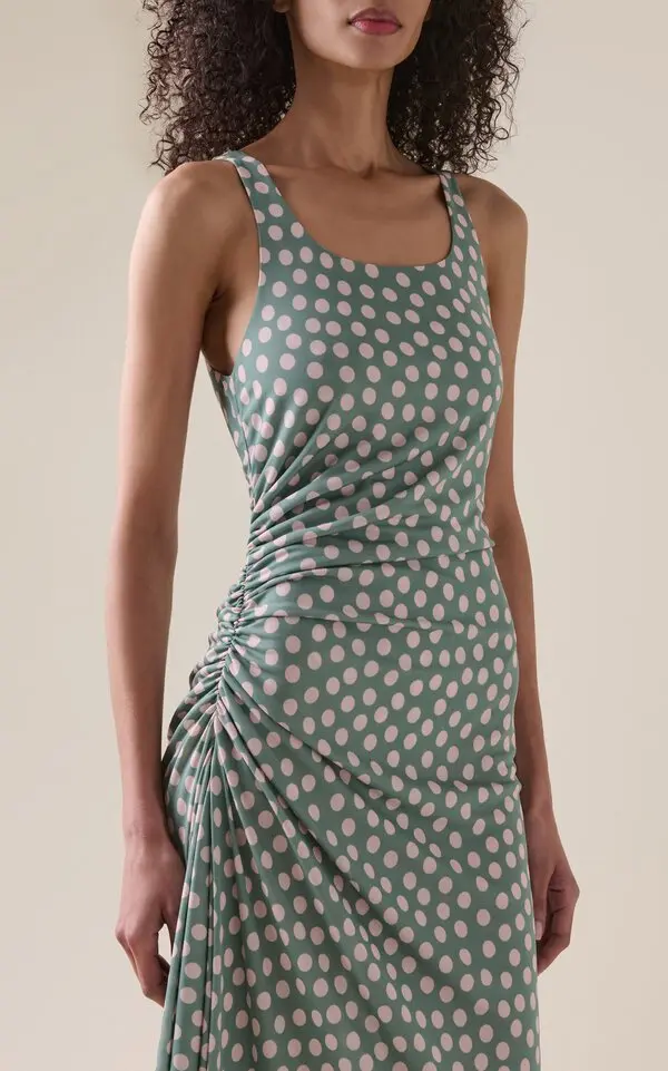 Alaïa Gathered Jersey Maxi Dress