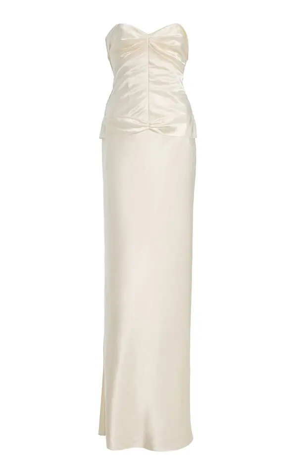 Anna October Clementine Satin Maxi Dress - Ivory