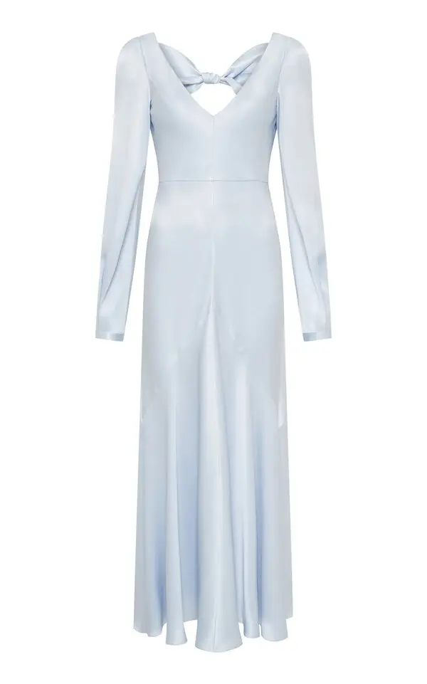 Gabriela Hearst Peyton Silk-satin Midi Dress - Light Blue