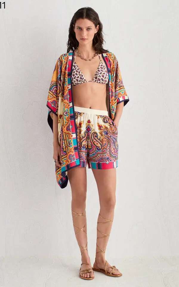 Etro Printed Twill Shorts