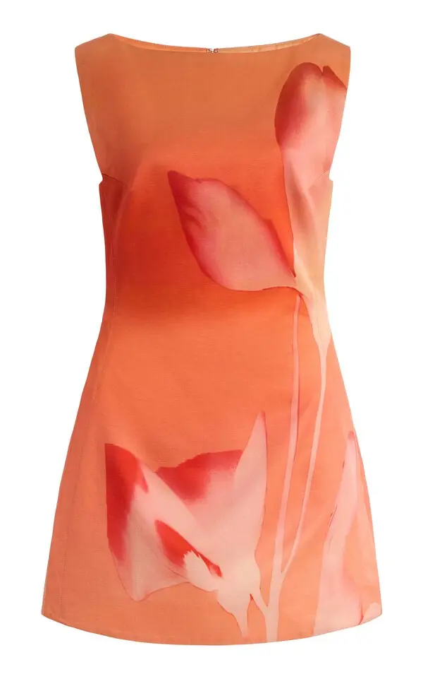 Significant Other Elvi Belted Mini Dress Floral Print - Orange
