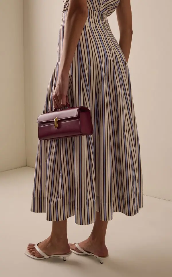 Lela Rose Striped Cotton Full Skirt