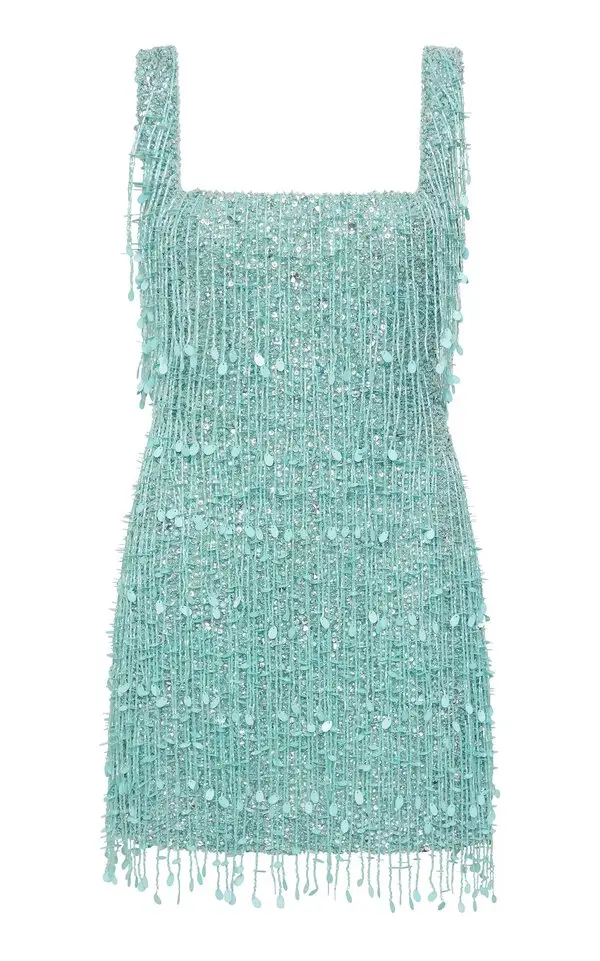 Rachel Gilbert Nala Embellished Mini Dress - Light Blue