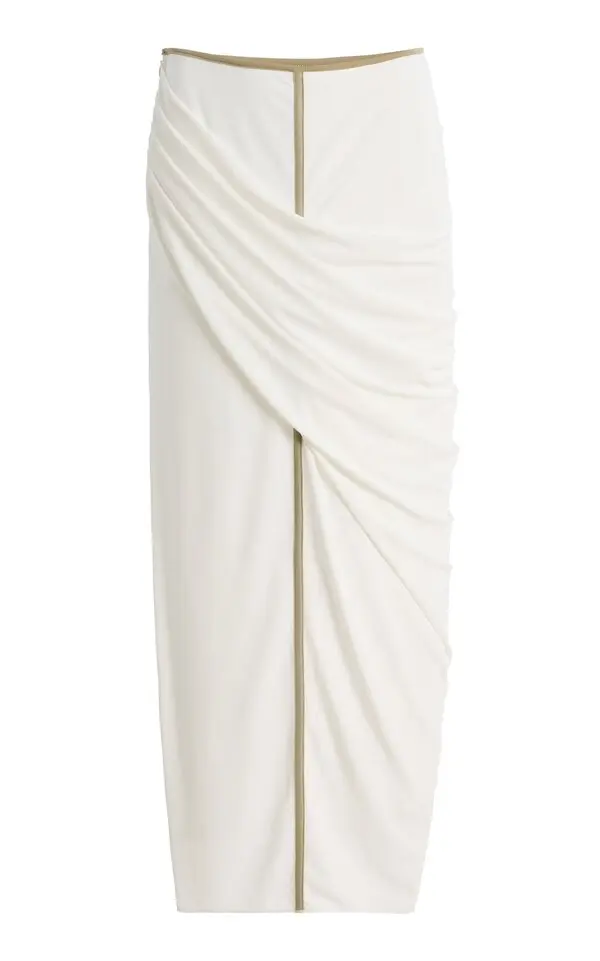 Significant Other Jolie Draped Maxi Skirt With Contrast Piping - Ivory