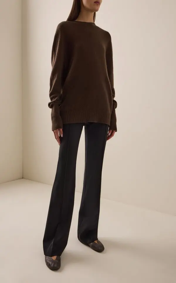 THE ROW Fay Two Textured Leather Ballet Flats