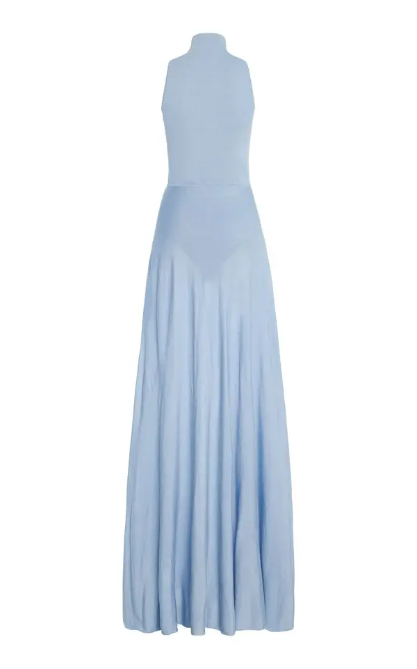 AMIYA Sirena Mock Neck Silk-blend Skirt Set