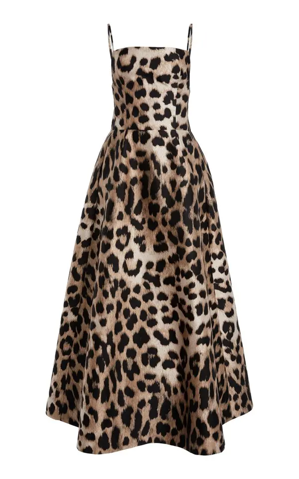 Givenchy Leopard Print Ruffled Midi Dress - Animal